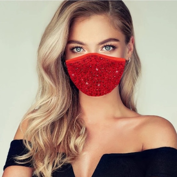 masks | Accessories | Bling Swarovski Crystal Handmade Face Mask | Poshmark